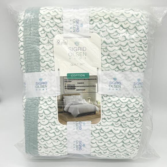 Sigrid Olsen | Bedding | Sigrid Olsen Full Queen Fiji Fish Sage Green ...